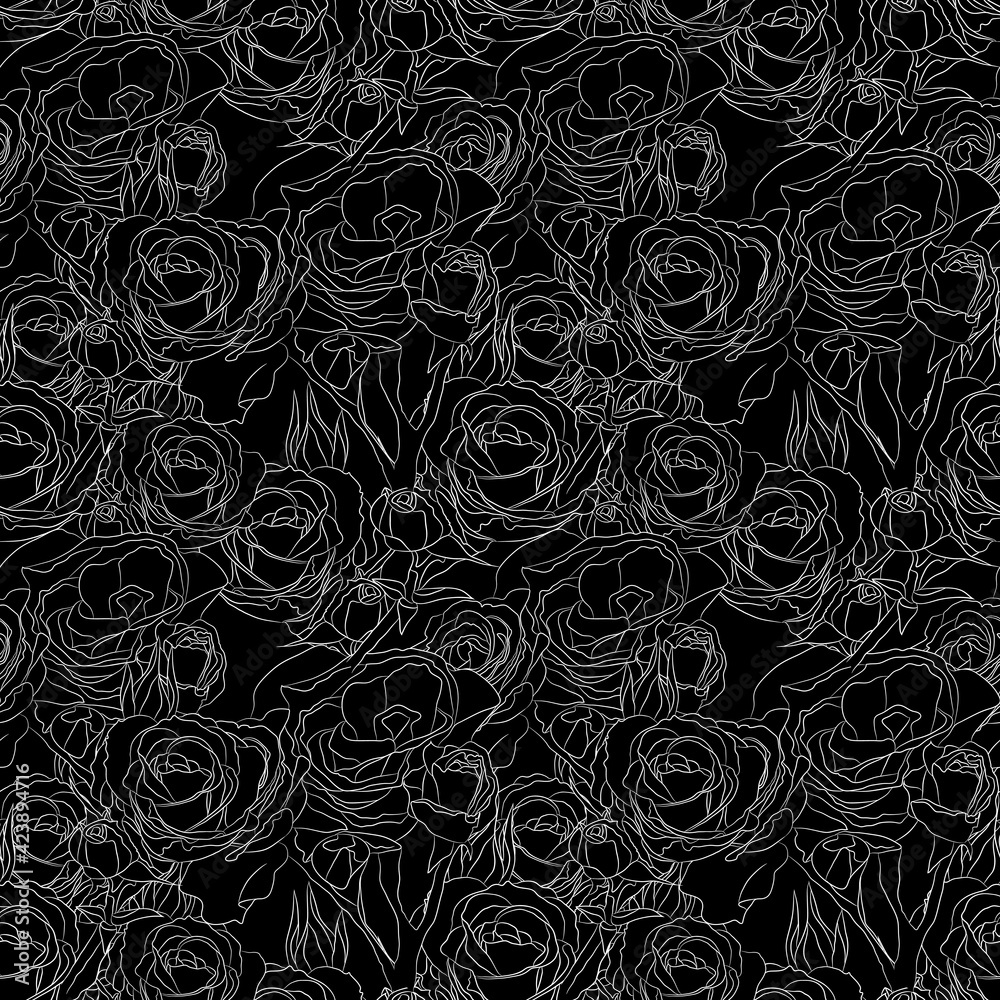 Black Rose Pattern Background