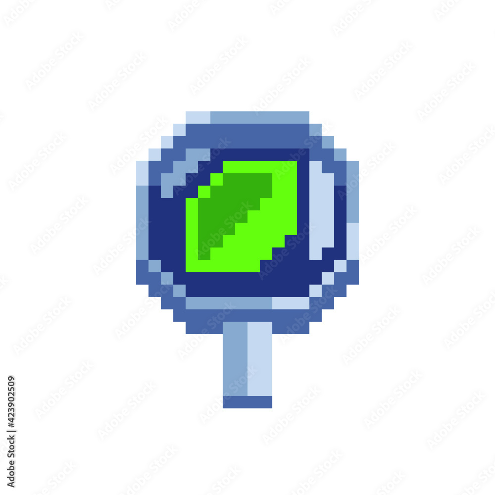 Magnifying glass or search pixel art icon. Web site design. 8-bit. Game ...
