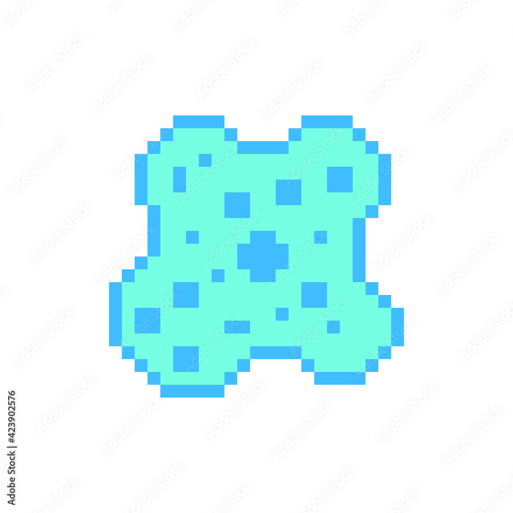 Bacteria pixel art icon. Bacterium or microbe sign. Micro organisms ...