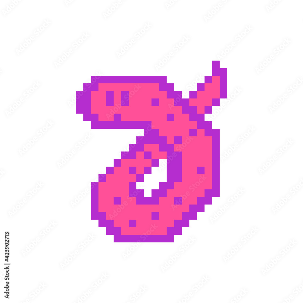 Worm pixel art icon. Micro organisms, virus, germs and bacilli ...