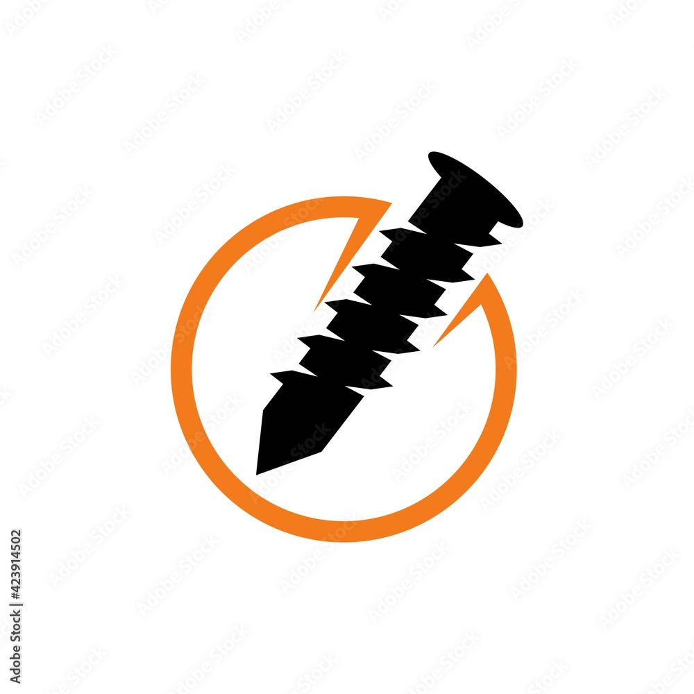 bolt or screw logo design Stock Vector | Adobe Stock