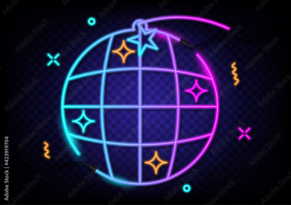 Celebrate party neon icon. Illuminated Fluorescence graphic vector ...