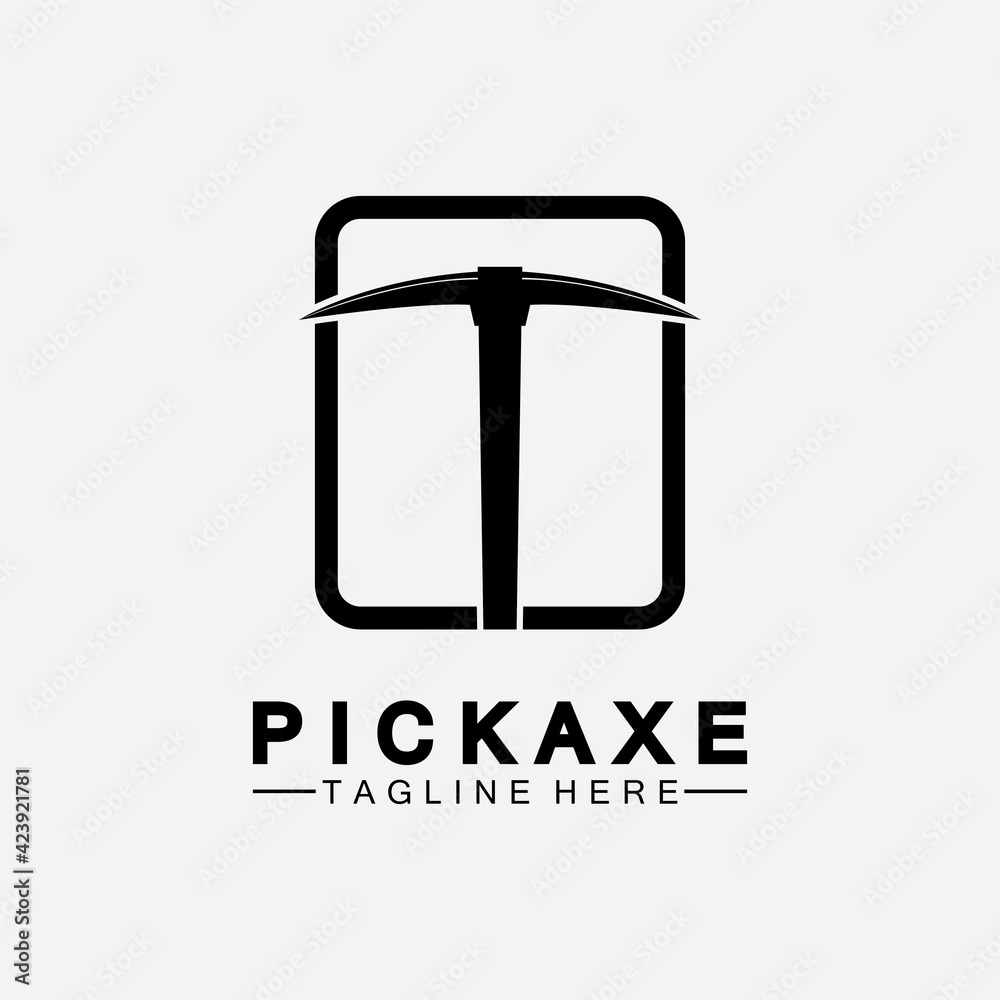 Pickaxe Logo Vector icon symbol illustration Design template, Mining ...