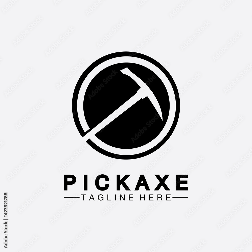 Pickaxe Logo Vector icon symbol illustration Design template, Mining ...