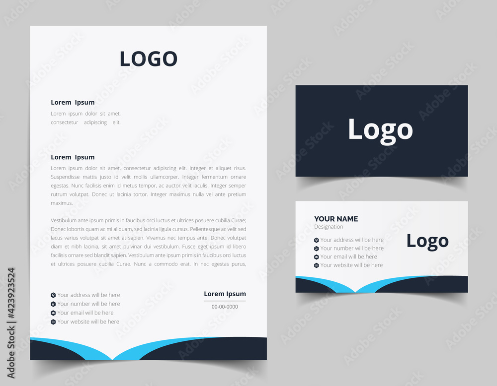 Professional creative letterhead and business card design. Corporate ...