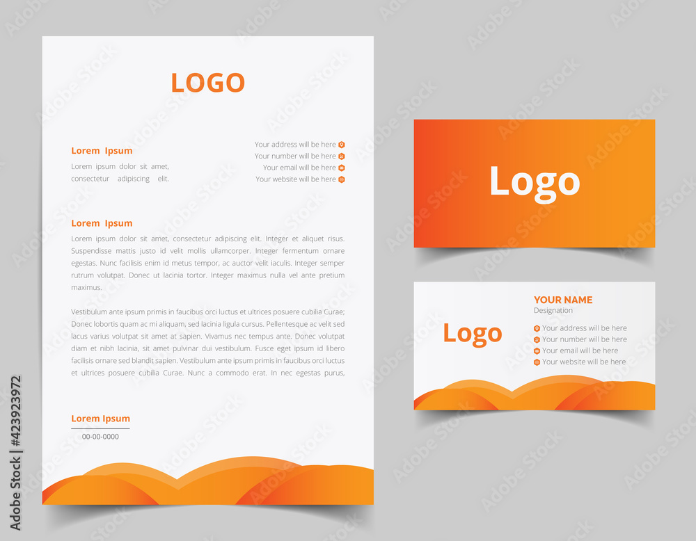 Professional creative letterhead and business card design. Corporate ...