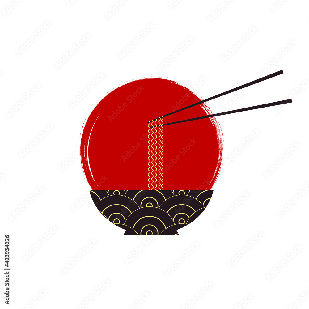 Vector Ramen isolated on white background, illustration template ...