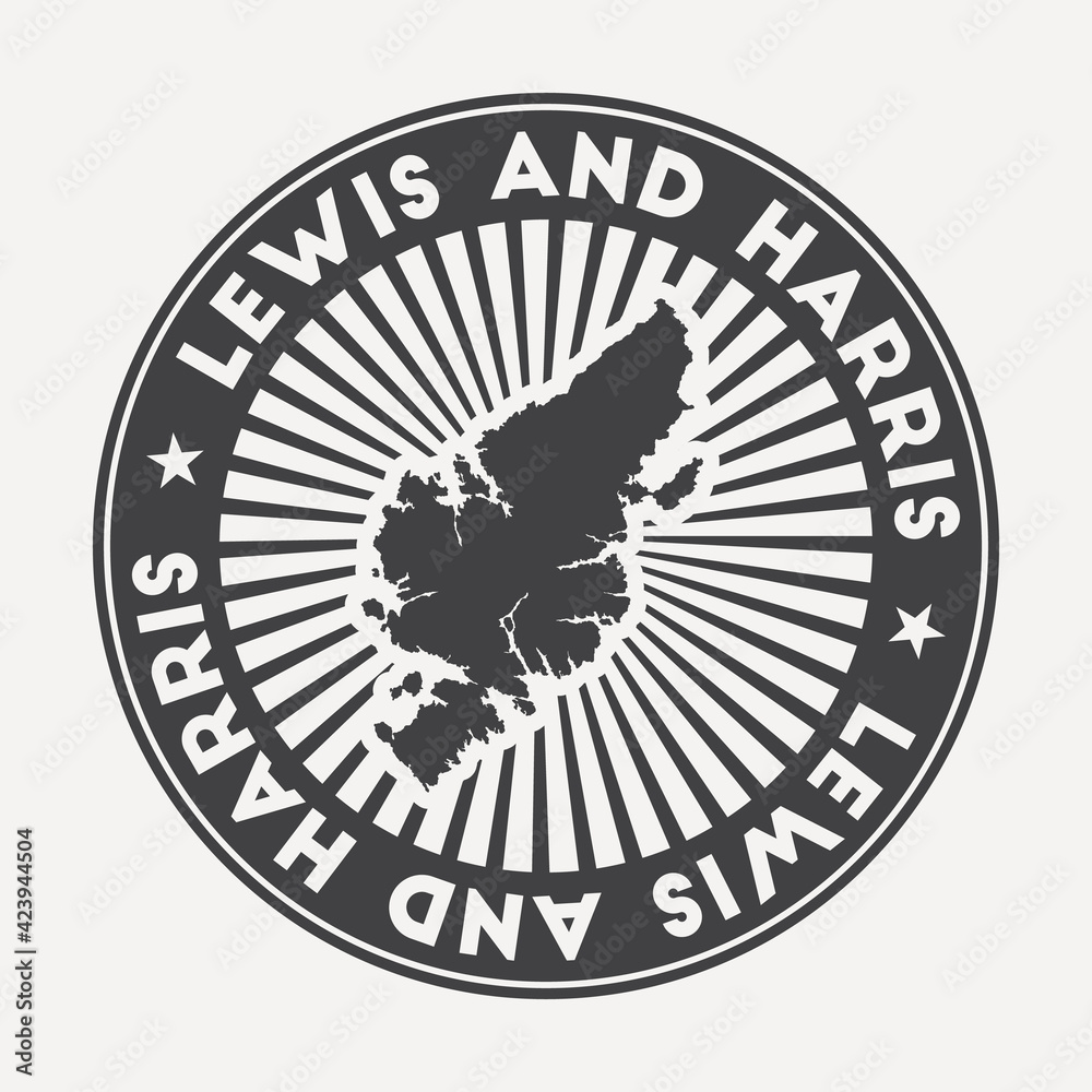 Lewis and Harris round logo. Vintage travel badge with the circular ...