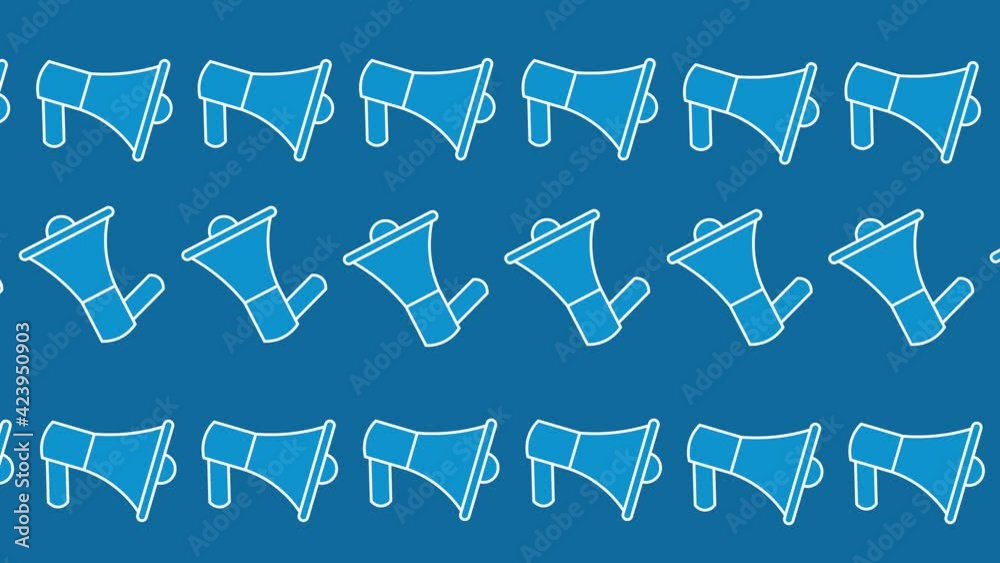 megaphone animated background patterns. 4K video. Megaphone vector ...