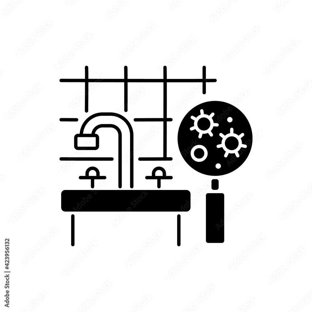 Mold black linear icon. Molds and bacteria can produce dangerous ...