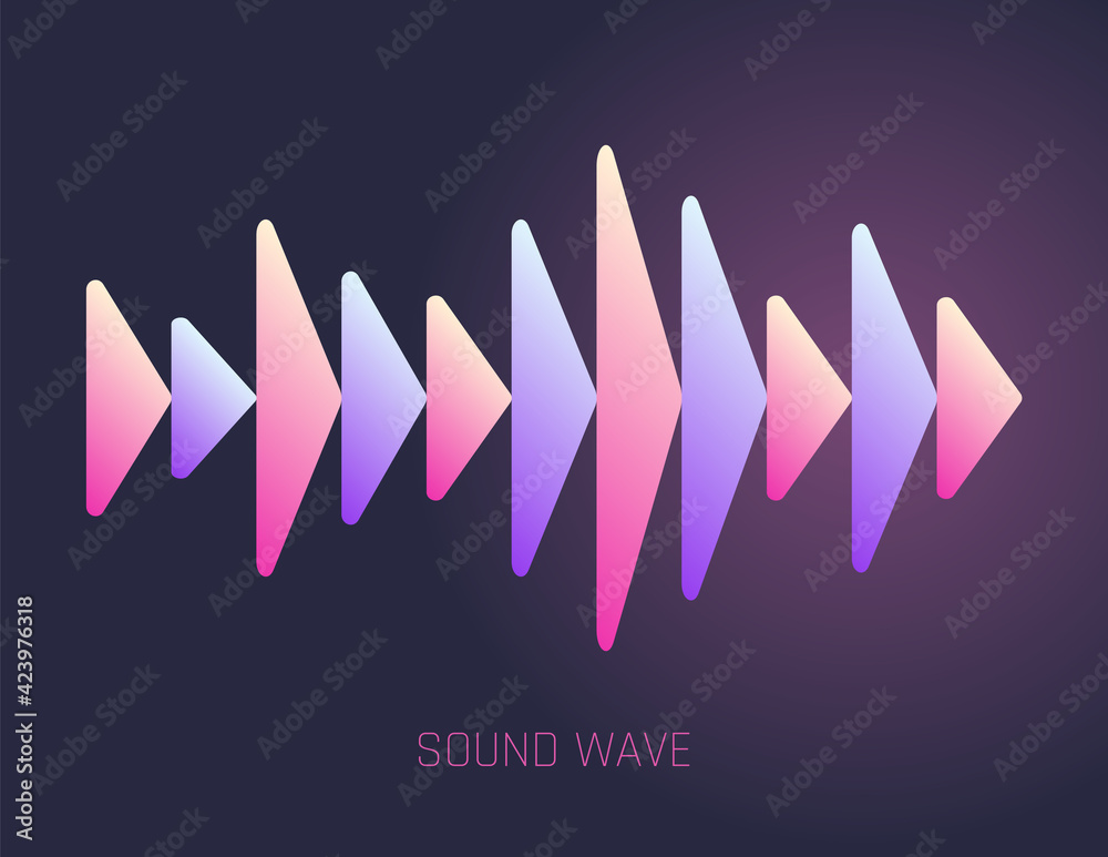 Color sound wave. Audio digital equalizer technology, musical pulse ...