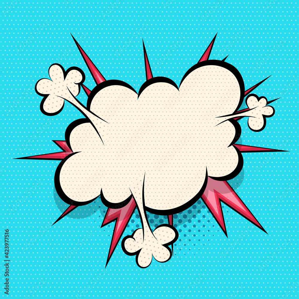 Comics speech bubble for text pop art design. Colored empty dialog ...