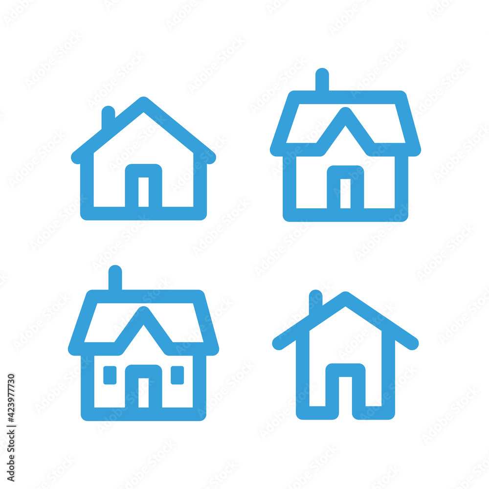 Set of house vector icons. Homes clipart symbols. Home pictogram ...