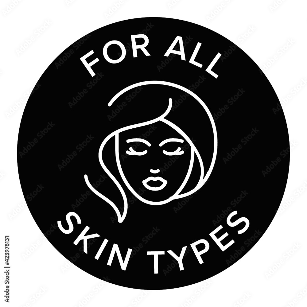 For All Skin Types Icon - Vector Editable Stock Vector | Adobe Stock