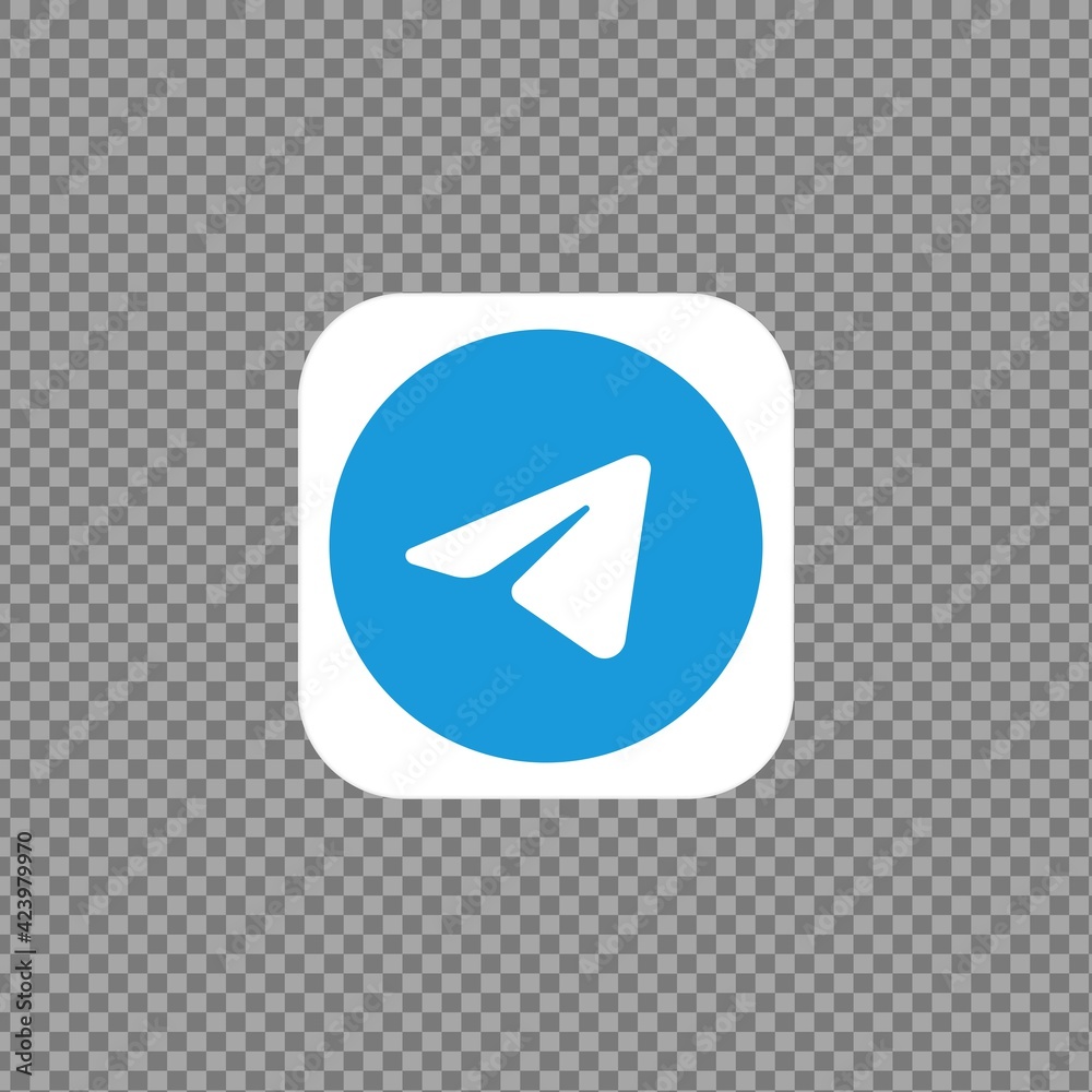 Telegram icon. Social media icons. Realistic Telegram app. UI UX white ...