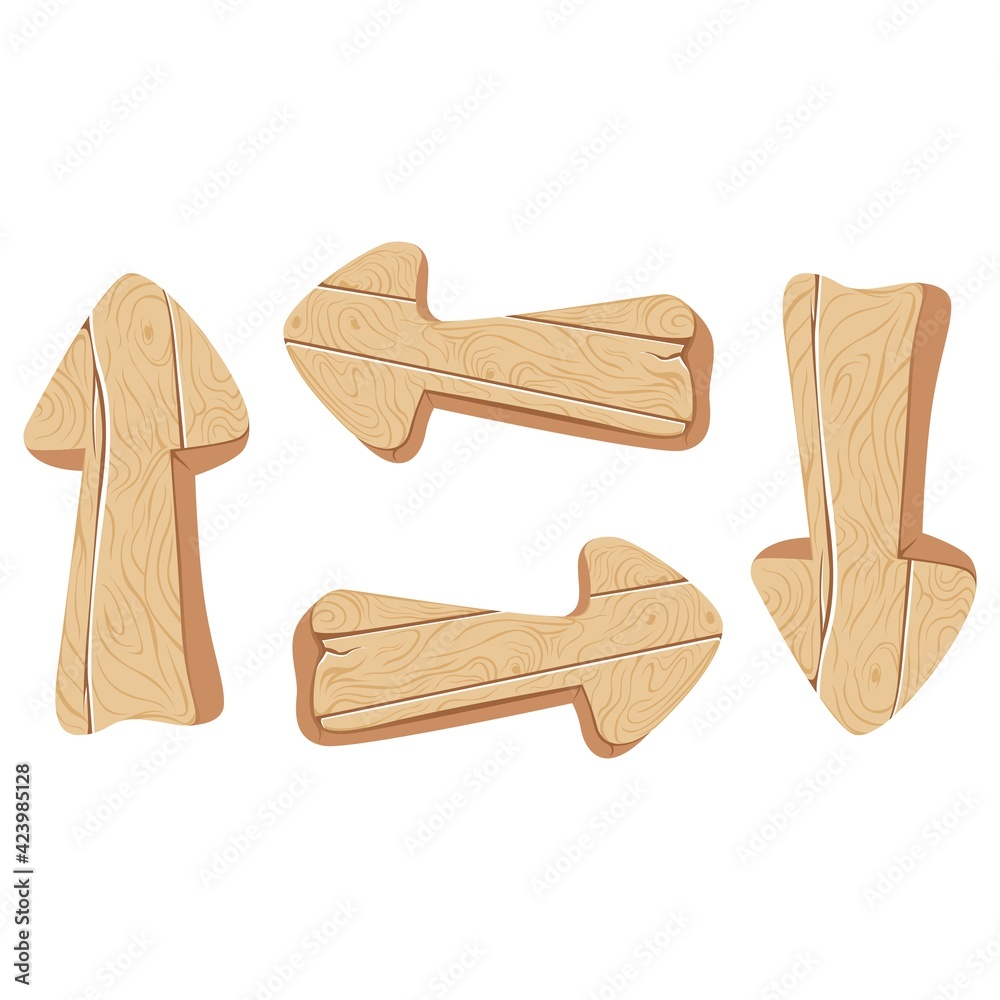 Cartoon wooden arrow game assets,the kit for game ui development ...
