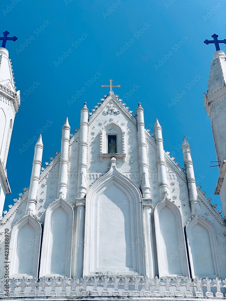 Morning star Church of our Lady of Good Health in Velankanni, Tamilnadu ...