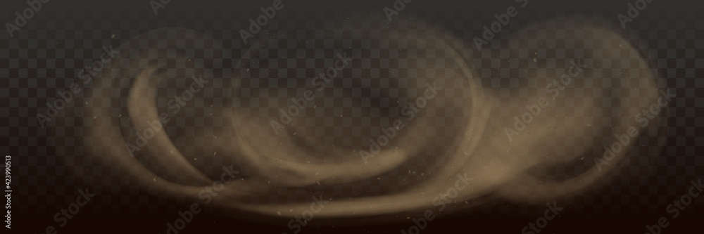 Vector Dust, dusty sand clouds effect collection, set of flying desert ...