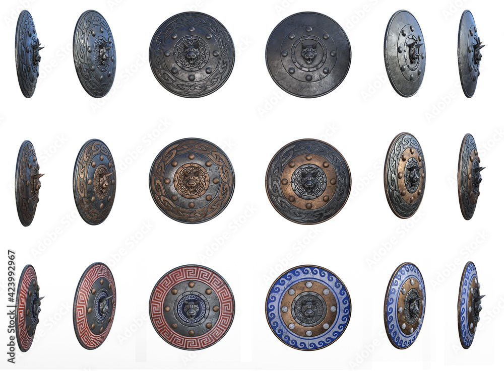 Knight Shields Render On White Background Stock Photo | Adobe Stock