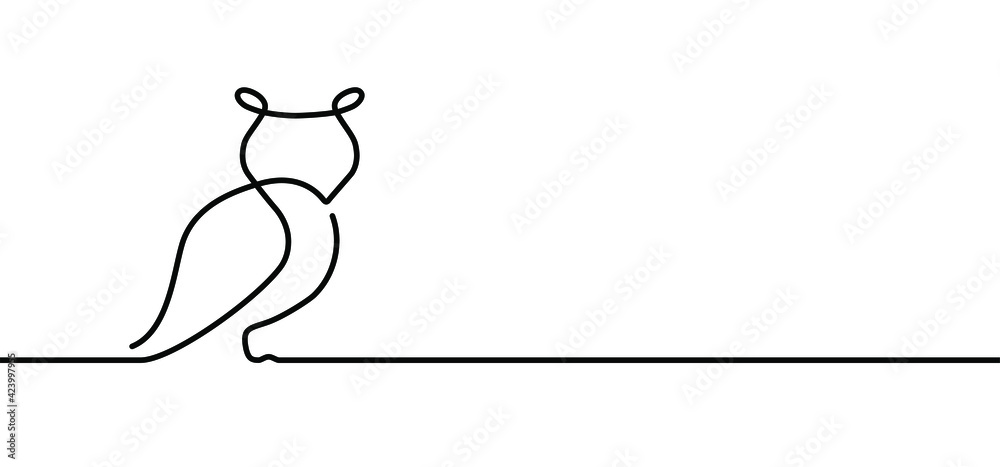 Owl owls line pattern animal bird birds day Vector sign signs icon ...