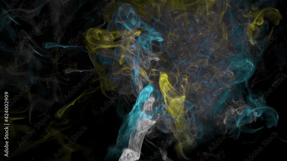 smoke on a black background. Slow-motion. Vape smoke. Vapor, fog, ice ...