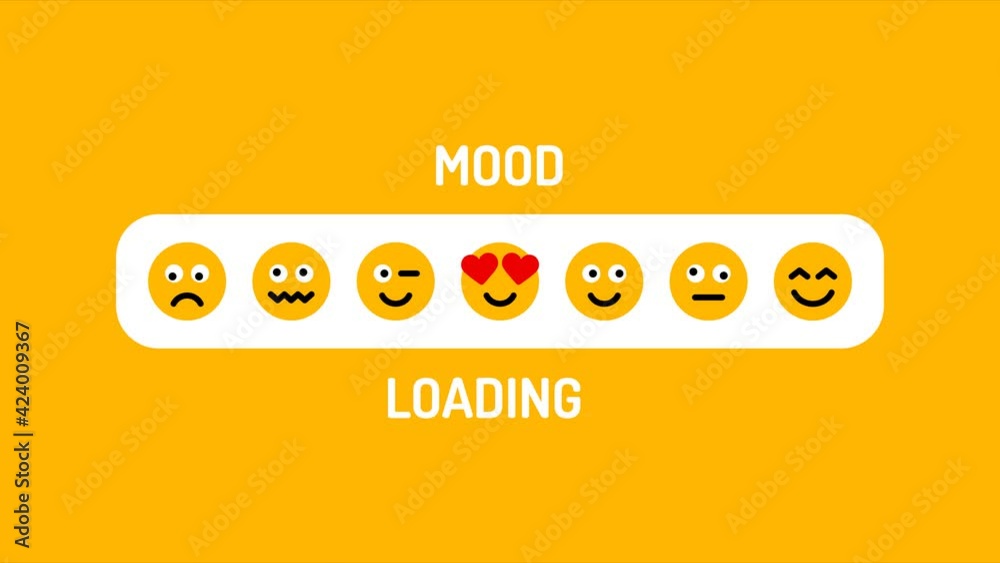 Progress bar animation Emoji mood Loading and emotion funny face in ...