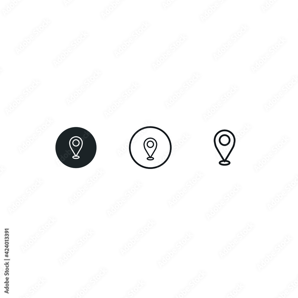 map pin , location pin and direction icons for web and mobile ui ...