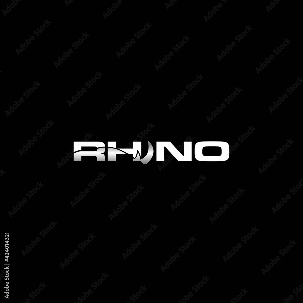 rhino logo design vector illustration Stock Vector | Adobe Stock