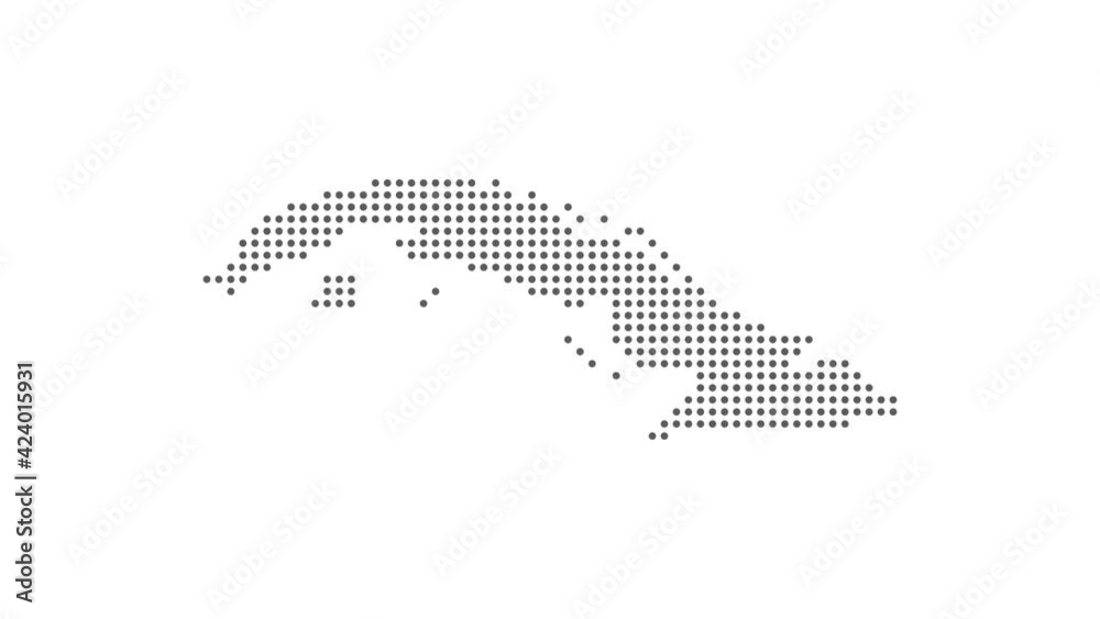 Cuba Dotted Map Networking Dot Motion Graphic 4K. The appearance and ...