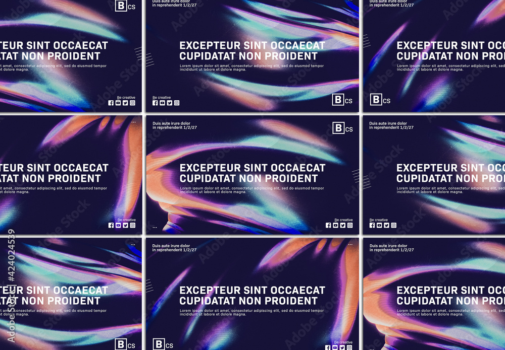 Set of Social Media Event Banners Design Layout with Abstract ...