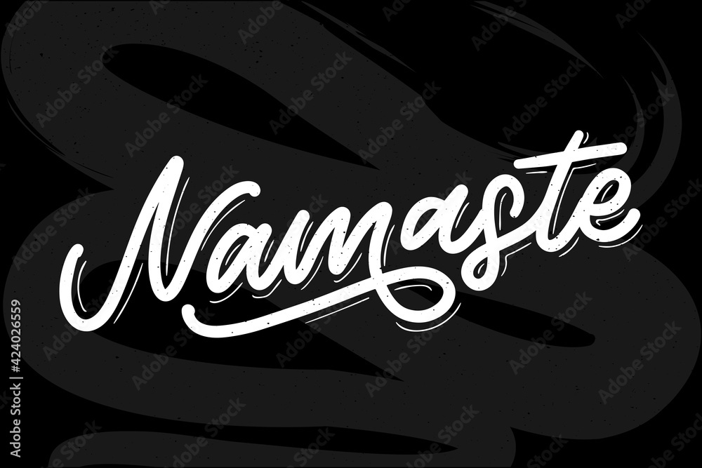 Hand drawn Namaste lettering. Indian greeting, Hello in Hindi. Stylish ...