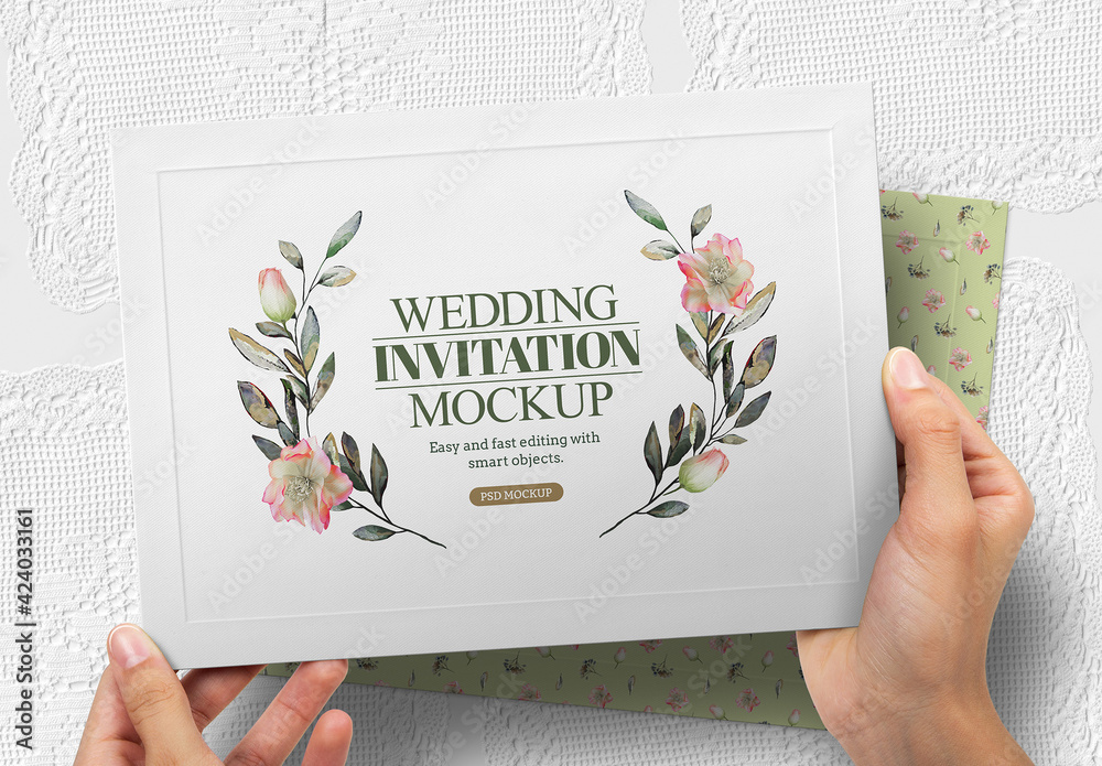 Wedding Invitation Mockup Stock Template | Adobe Stock