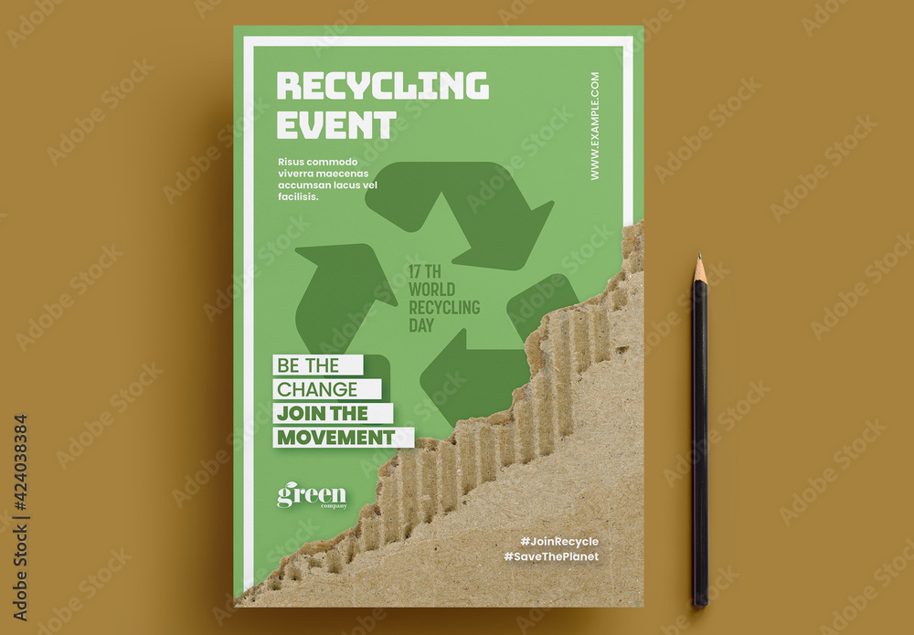 Recycling Event Flyer Layout Stock Template | Adobe Stock