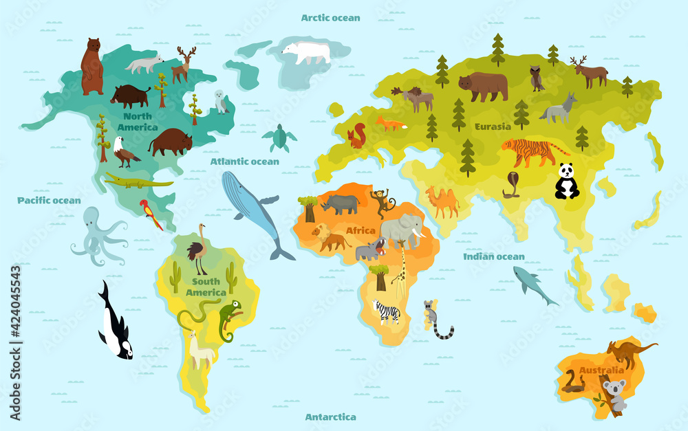 Oceans Map For Kids