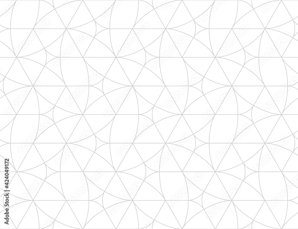 Seamless linear pattern with thin curved lines on white. Monochrome ...