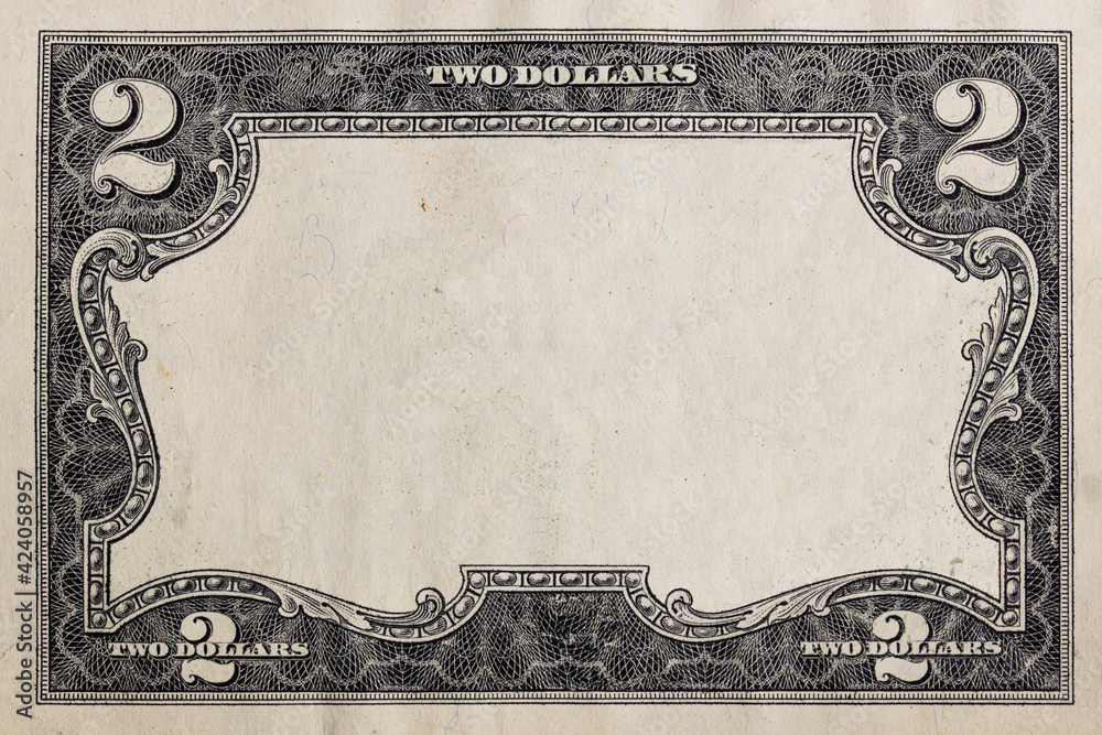 Modified decorative 2 dollar bill artwork Stock Photo | Adobe Stock