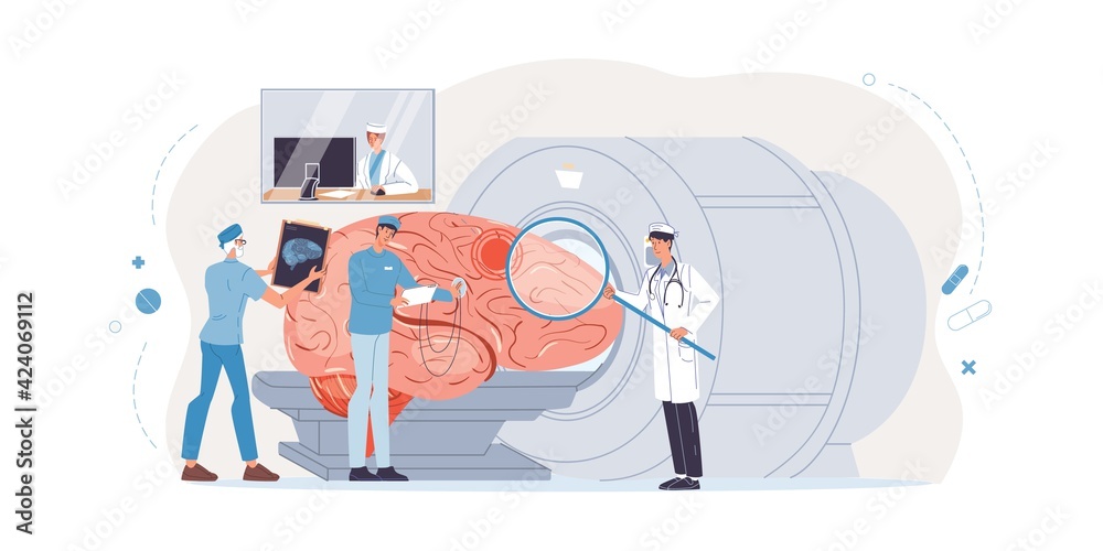 Cartoon flat doctor characters at work,physicians with medical devices ...