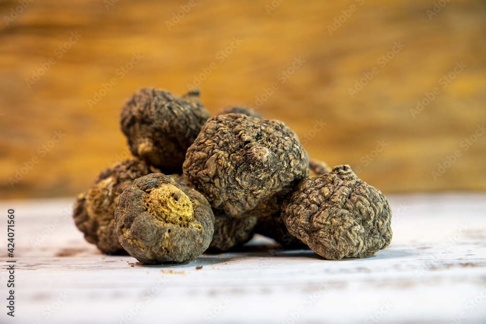 Peruvian maca roots or Peruvian ginseng (lat. Lepidium meyenii) with ...