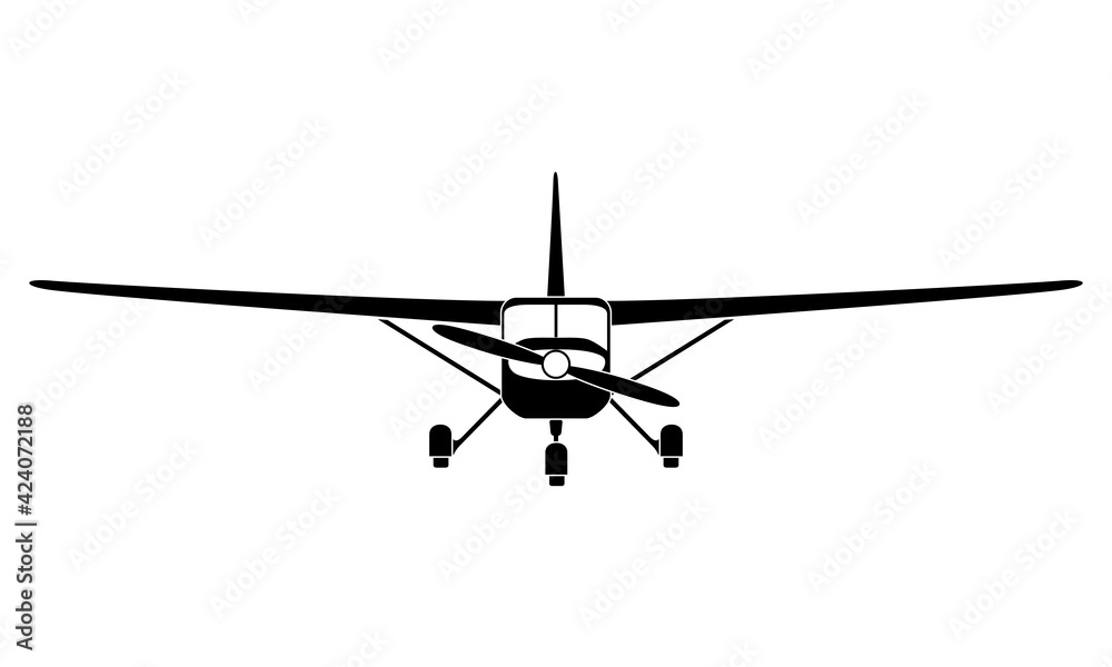 Light aircraft with propeller icon, vector illustration Stock Vector ...