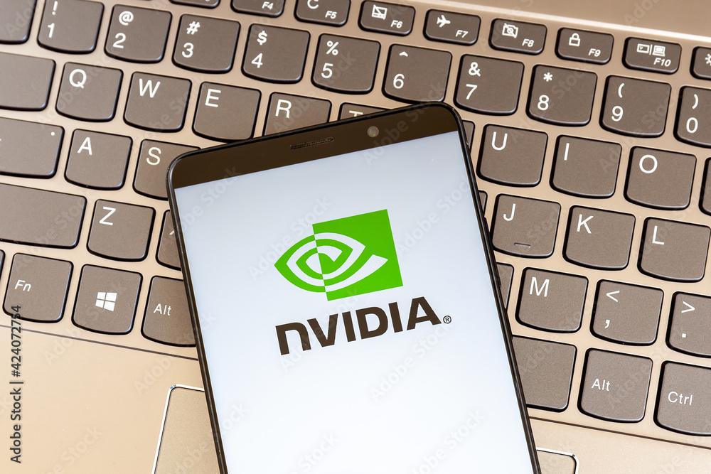 Toronto, On, Canada - March 14, 2021: Nvidia logo on smartphone screen ...