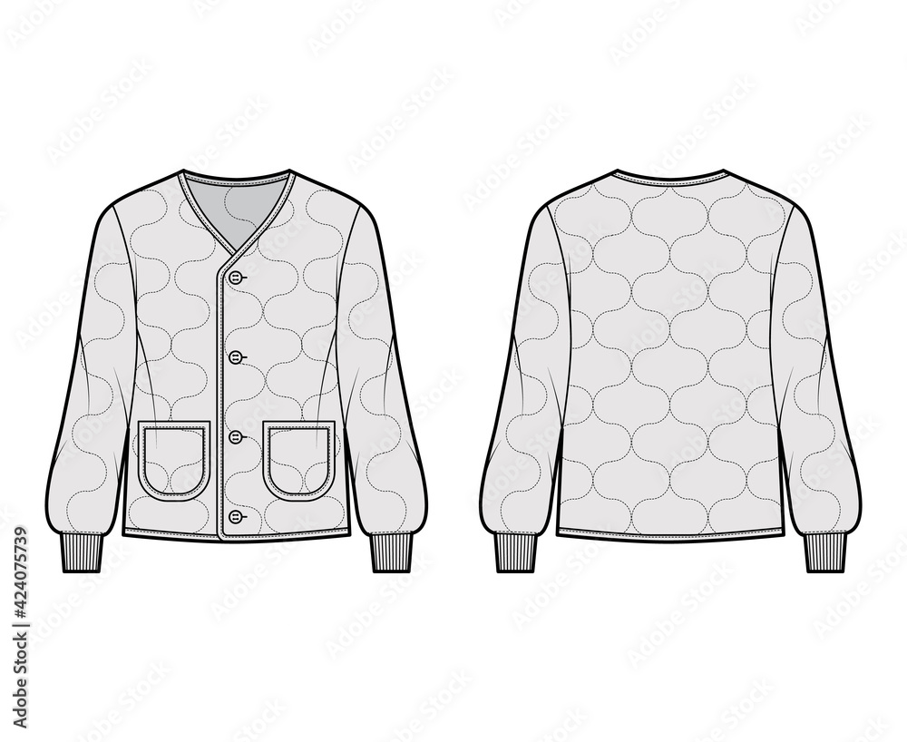 ALS 92 field jacket liner technical fashion illustration with oversized ...