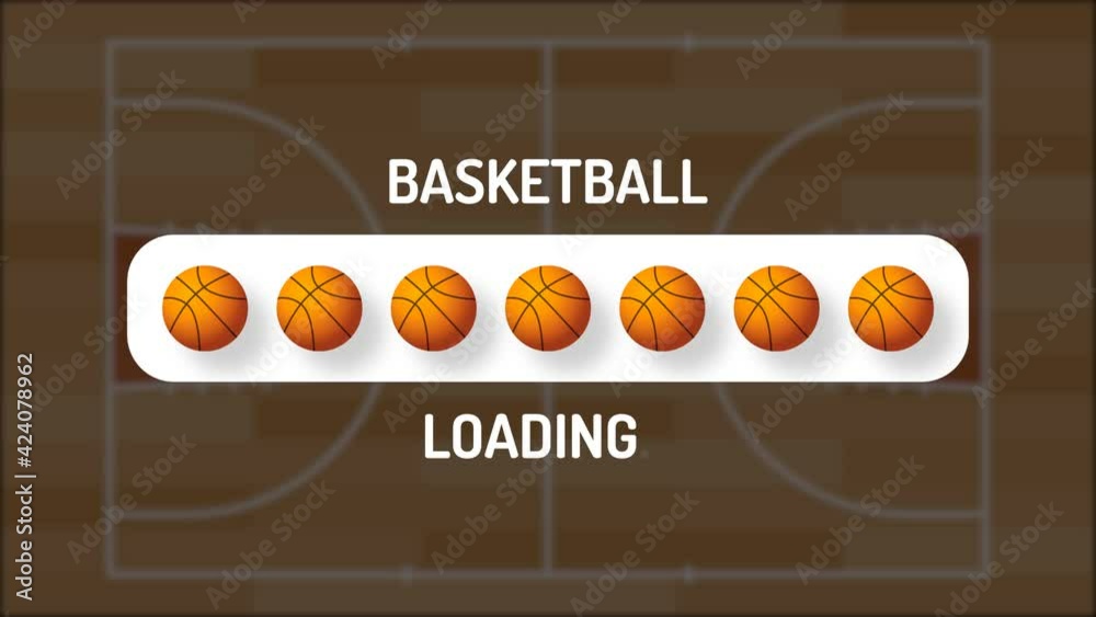 Basketball progress bar. Basketball loading bar illustration motion ...