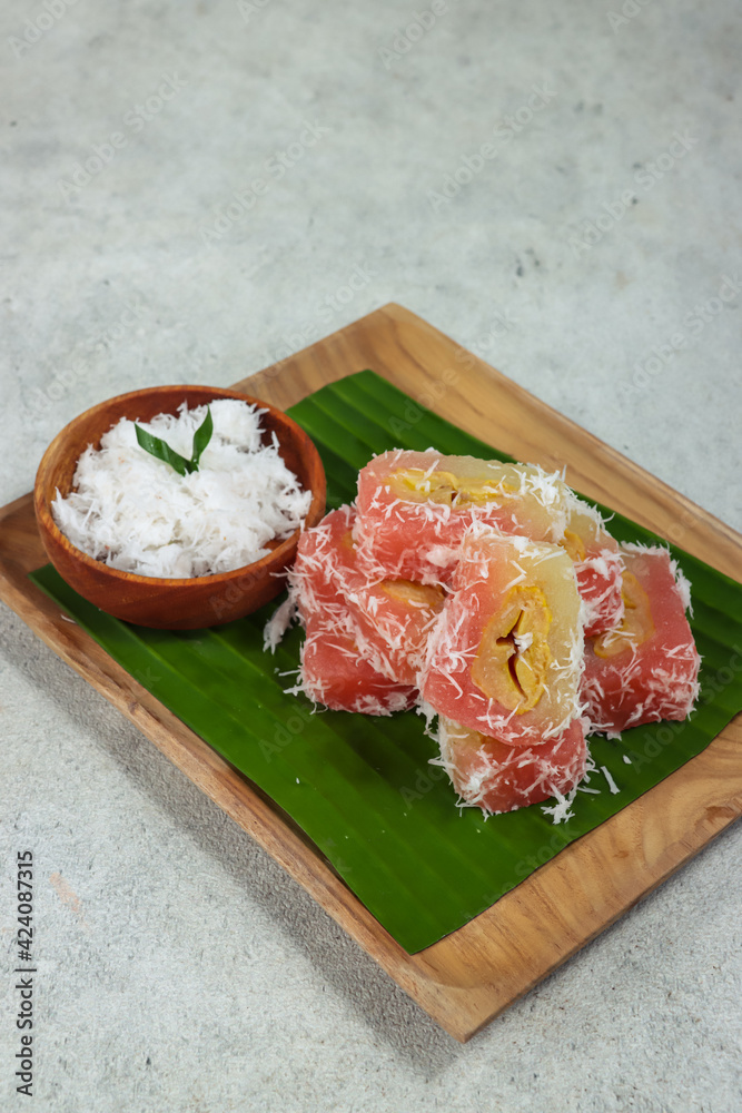 Kue mata roda or grubi is Indonesian traditional cake made from cassava ...