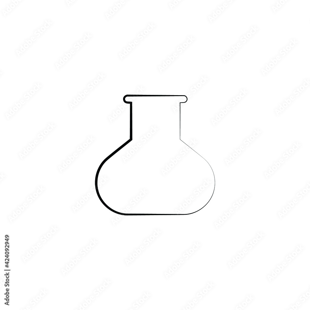flask lab bottle logo icon design with simple line art style Stock ...