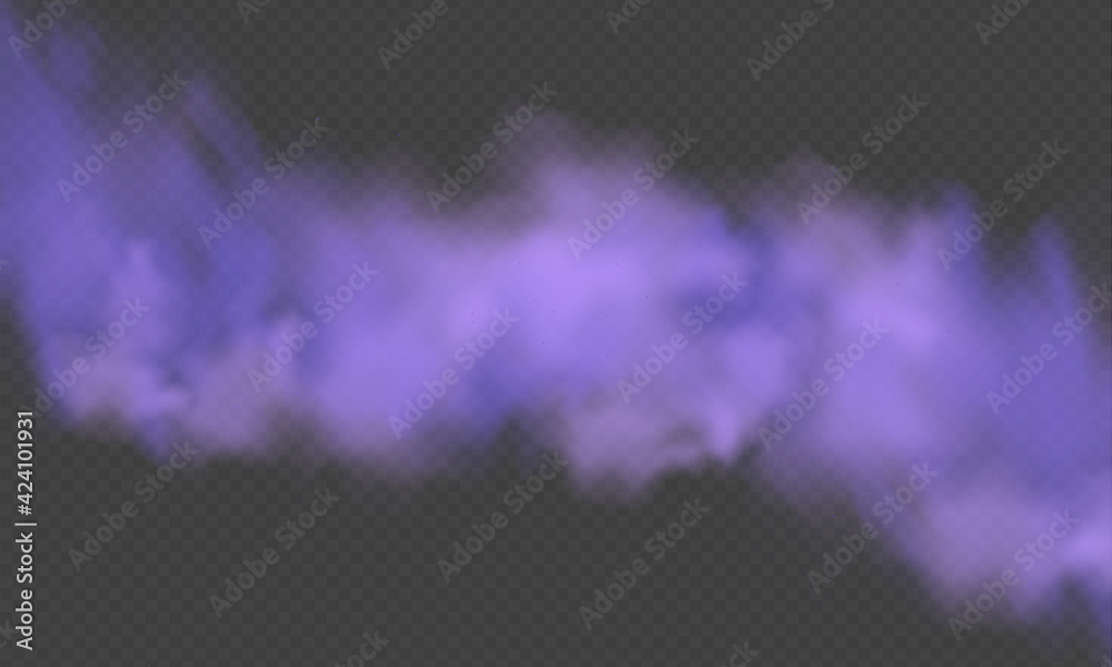 Purple fog or smoke.Purple dust with particles. Violet smoke or dust ...