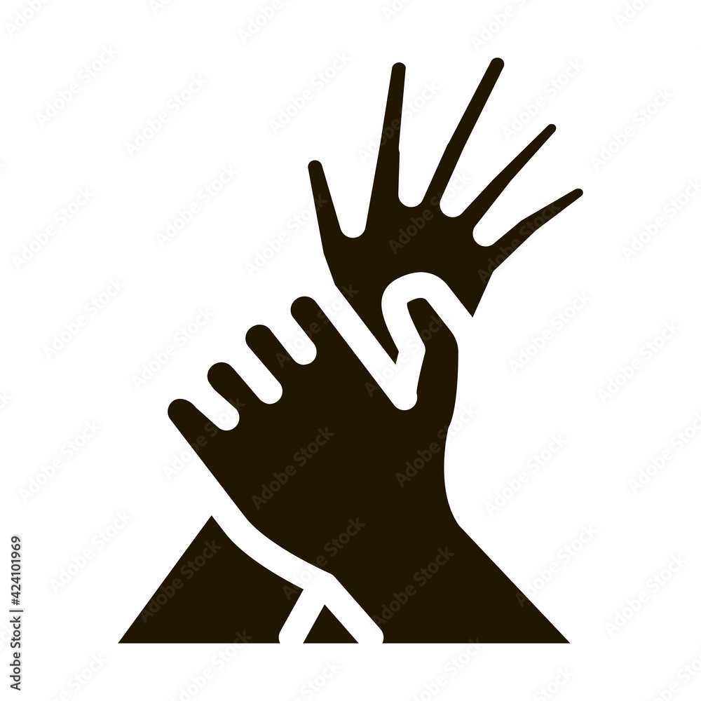 hand hold arm stop hit glyph icon vector. hand hold arm stop hit sign ...