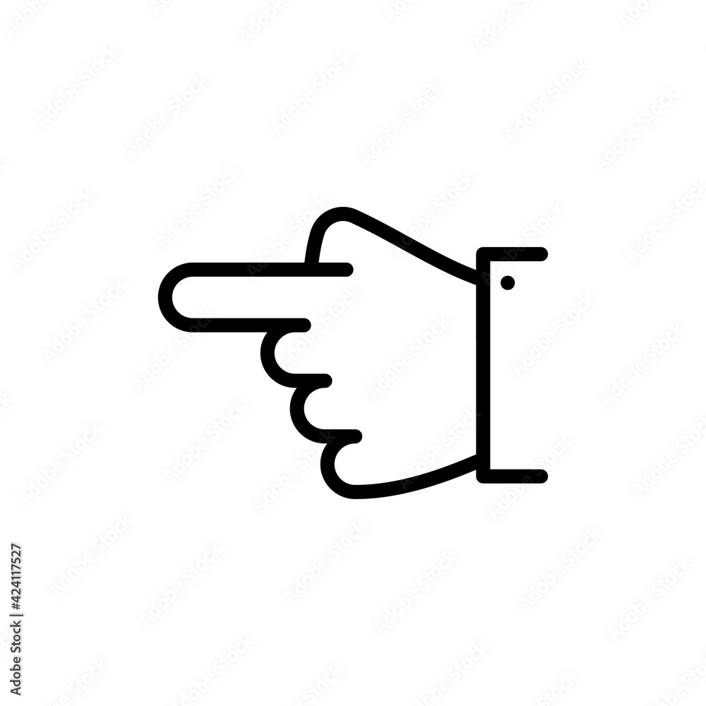 Finger pointing / point hand gesture line art vector icon for apps and ...