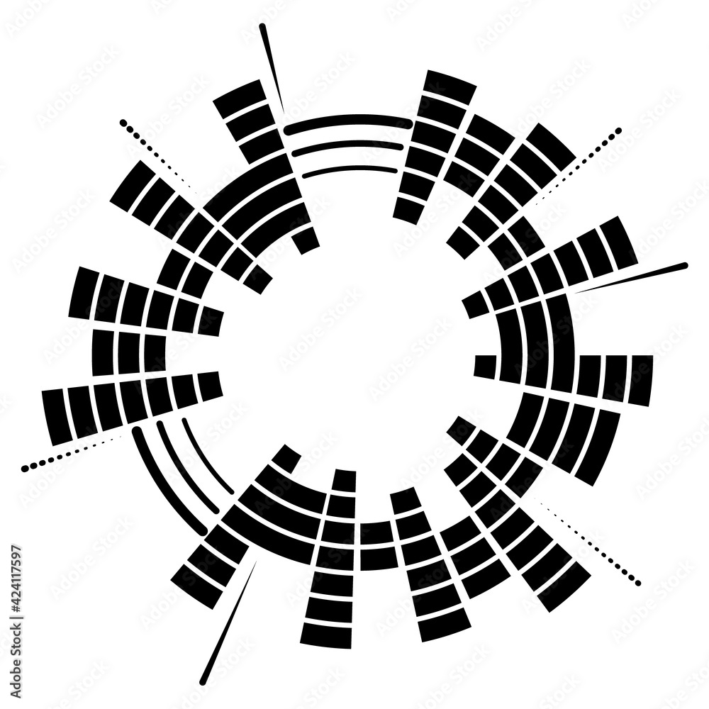 Geometric Circular Neon Equalizer Eq Round Audio Soundwaves Round geometric-circular-neon-equalizer-eq-round-audio-soundwaves-round