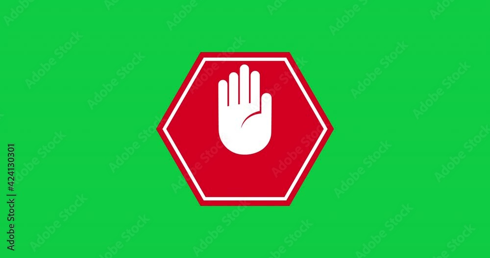 Stop hand sign animation. Stop hand sign animation on Green screen ...