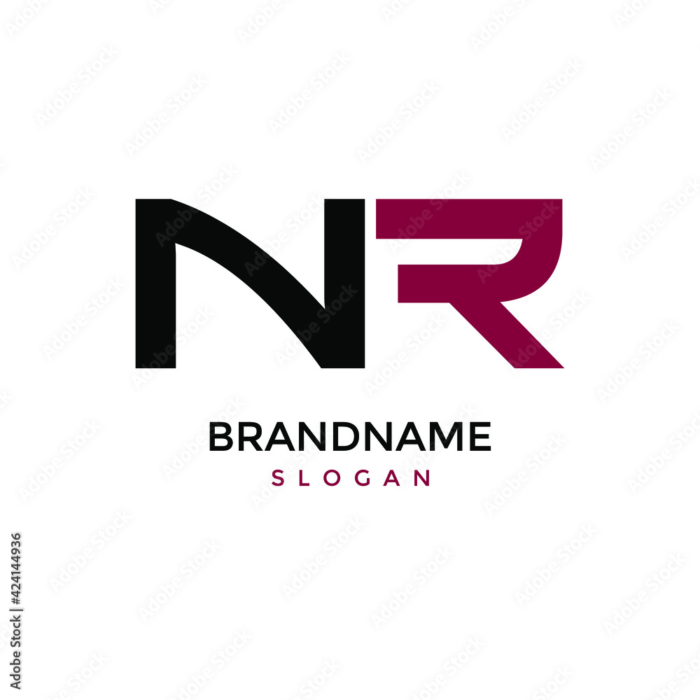 letter NR. vector logo monogram alphabet minimalist design Stock Vector ...